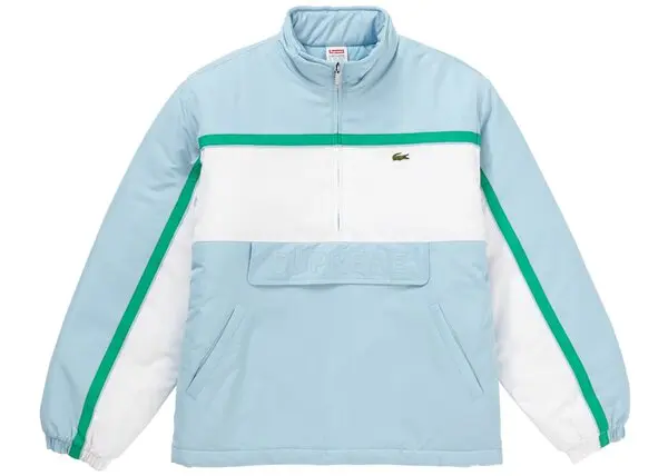Supreme Lacoste Puffy Half Zip Pullover - Light Blue