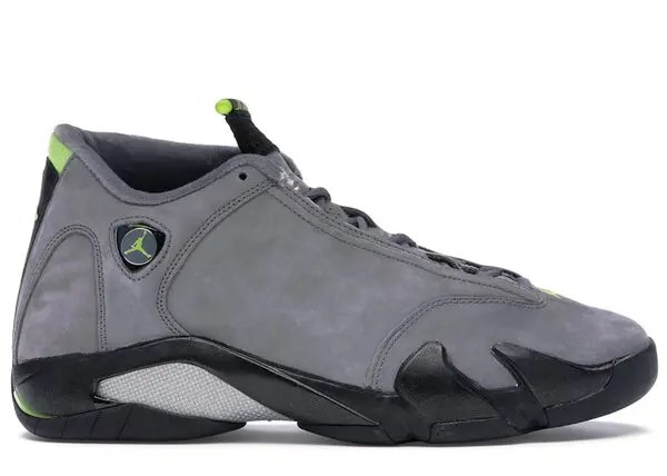 JORDAN 14 Retro Graphite Sneakers - Light Graphite/chartreuse/black