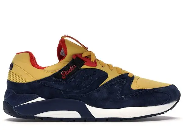 Saucony Grid 9000 X Just Blaze X Packer "snow Beachin" Sneakers - Navy Blue/yellow