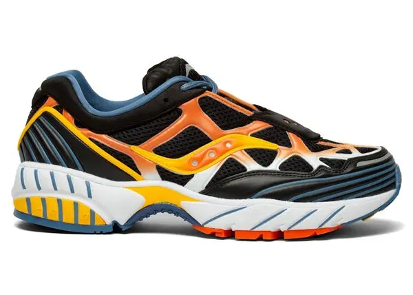 Saucony Grid Web Sneakers - Black/orange/yellow