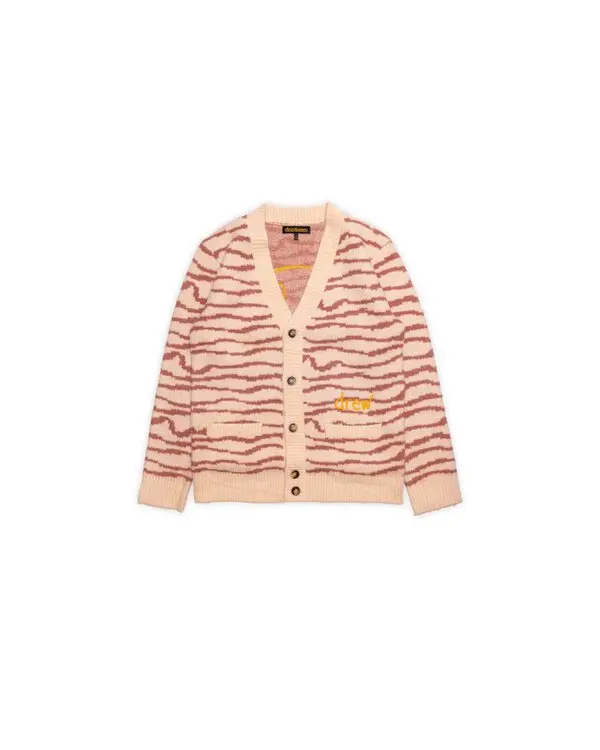 Drew House Sketch Mascot Squiggle Cardigan - Ivory/mauve