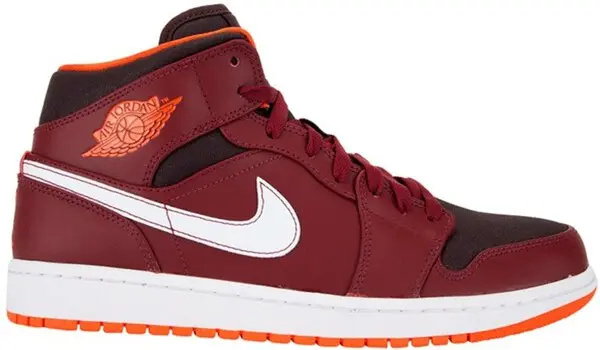 JORDAN 1 Mid Sneakers - Team Red/electric Orange/deep Burgundy