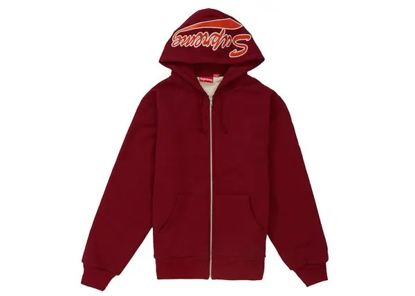 Supreme Thermal Zip Up Sweatshirt - Cardinal