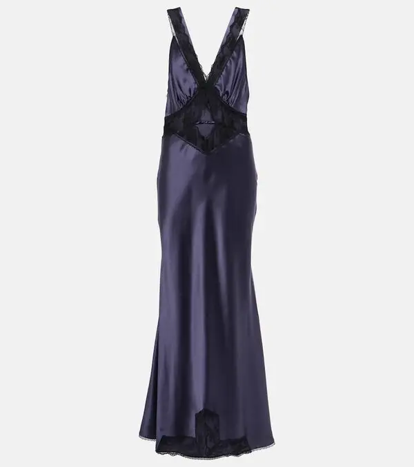 Sir The Label Aries Lace-trimmed Gown - Blue