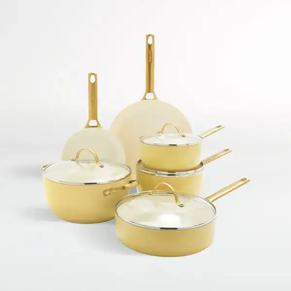 Crate & Barrel Greenpan ™ Reserve Sunrise 10-piece Non-stick Cookware ...