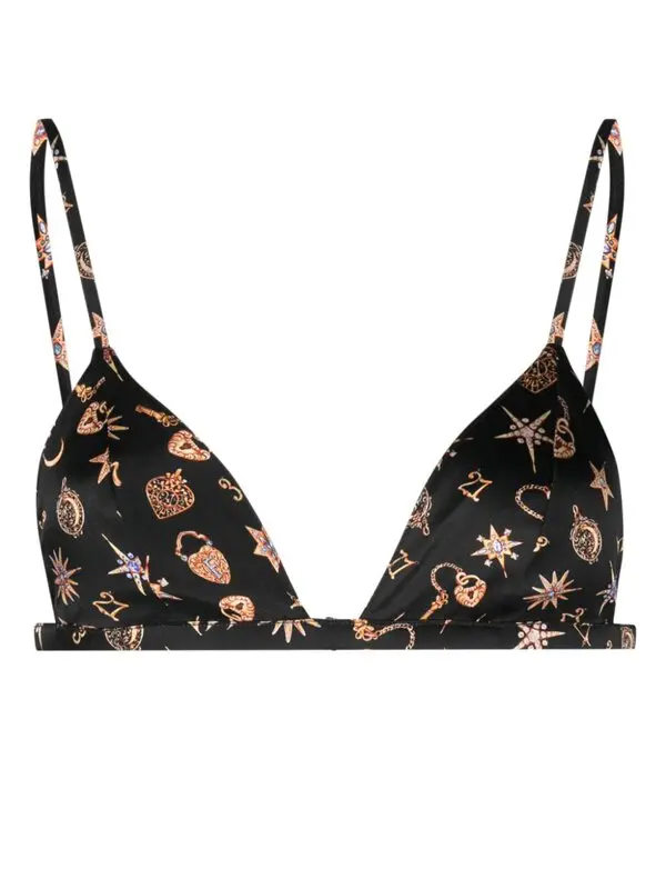 Fleur Du Mal Luxe Triangle Bra - Black
