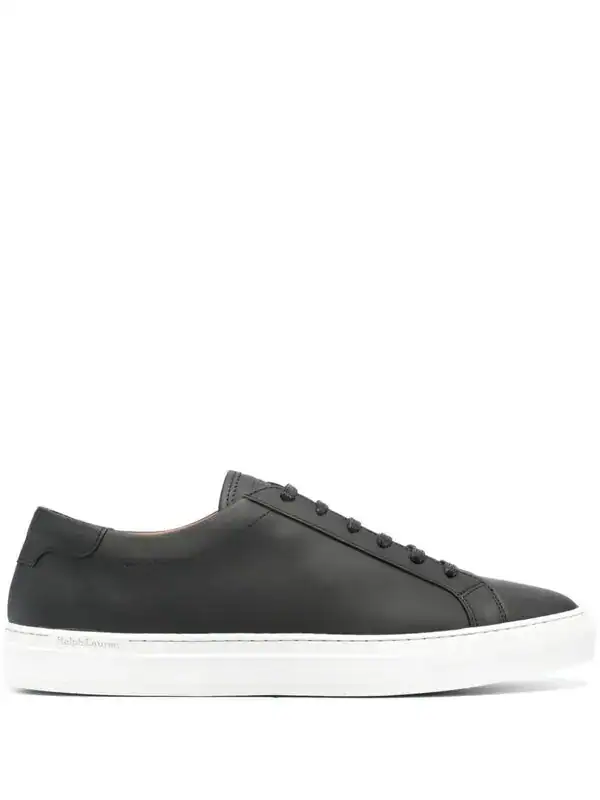 Ralph Lauren Jermain Lux Leather Sneakers Black Editorialist - Main Image