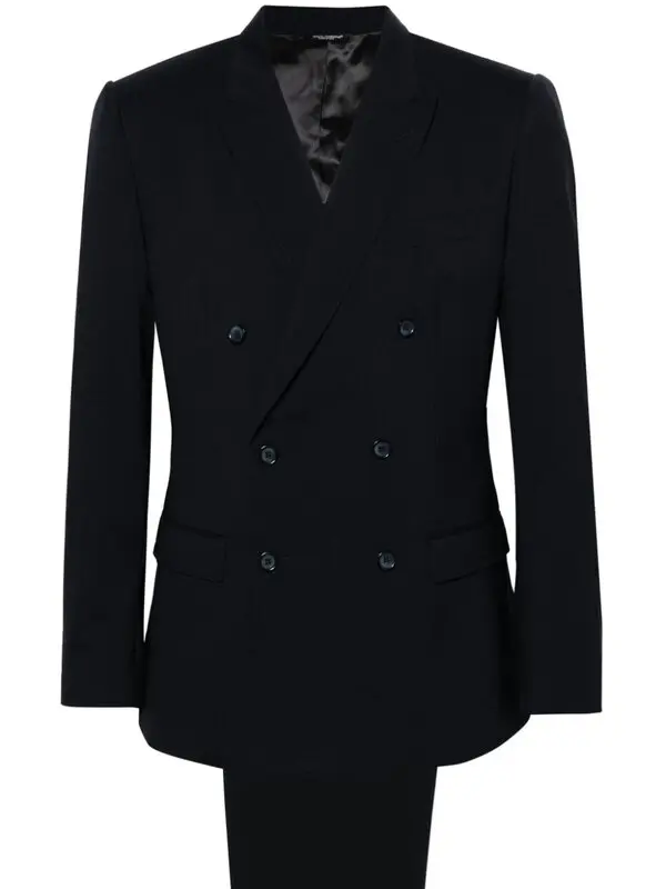 Dolce & Gabbana Double-breasted Twill Blazer - Blue
