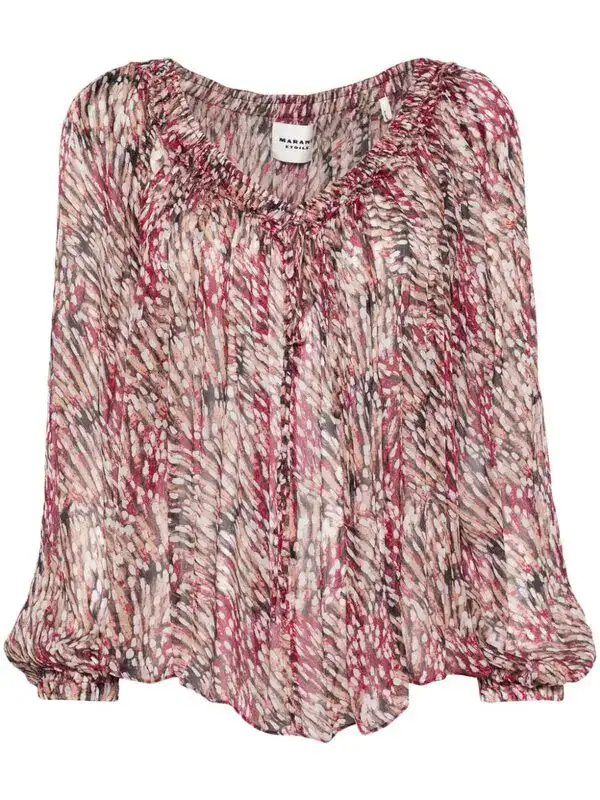 MARANT ÉTOILE Vutti Off-shoulder Blouse - Pink | Editorialist