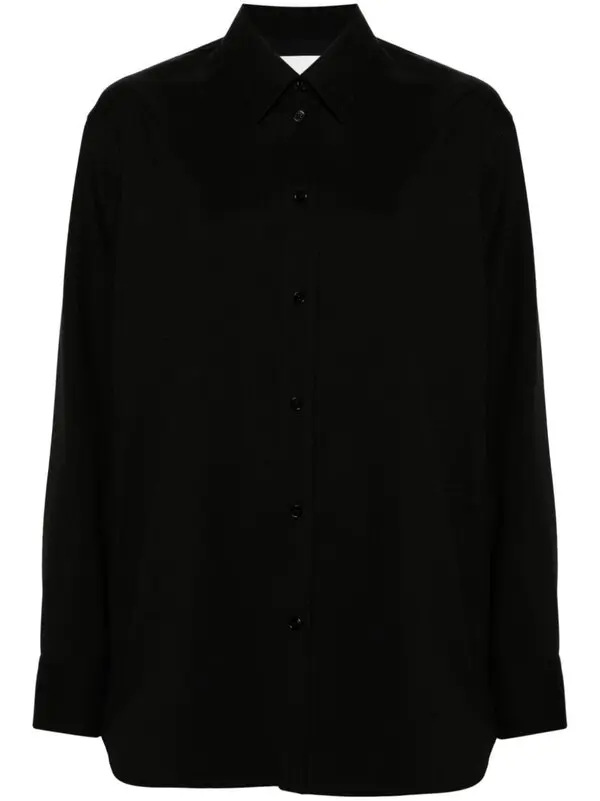 JIL SANDER Long-sleeve Wool Shirt - Black