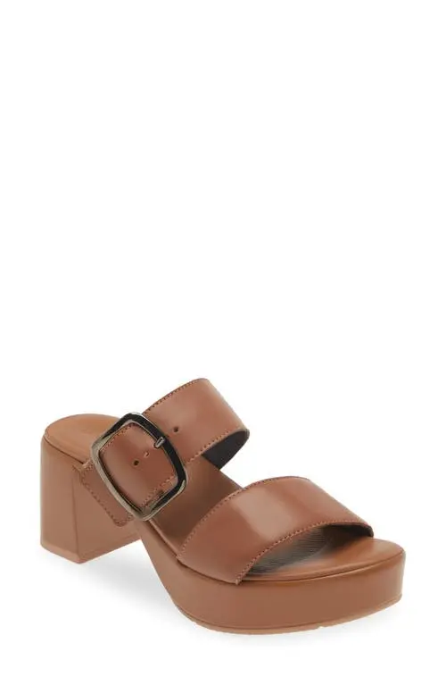 Naot Celeb Platform Slide Sandal - Caramel Leather