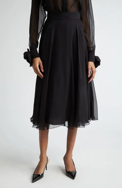 Dolce & Gabbana Silk Chiffon Circle Skirt - Nero