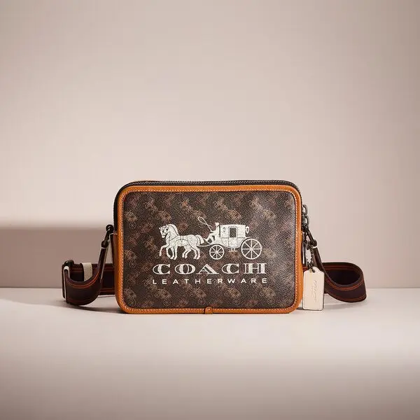 Coach Restored Charter Crossbody 24 With Horse And Carriage Print - Black Copper/truffle/chalk