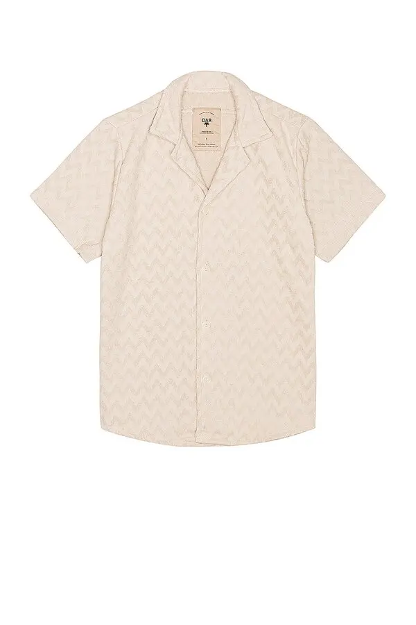 Oas Shirt In Taupe - Grey Zig