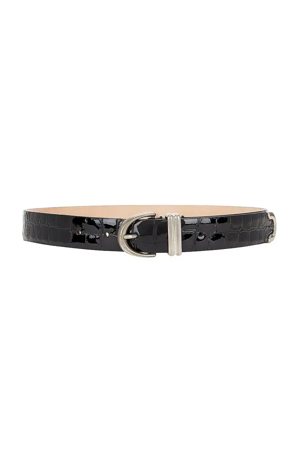 Khaite Bambi Embossed Belt - Black & Antique Silver