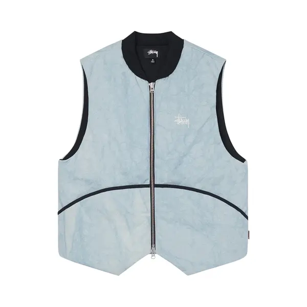 StÜssy Washed Canvas Primaloft Vest - Blue