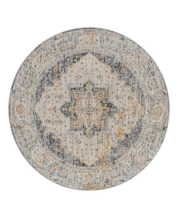 LIVABLISS Laila Laa-2312 Round Area Rug, 7'10 X 7'10 - Charcoal