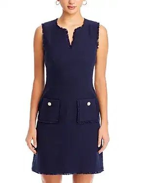 karl lagerfeld navy blue dress A-line Beach Unique Sequin Sparkly Modest Long Wedding Dresses, Bridal –  bridalsew main image 1