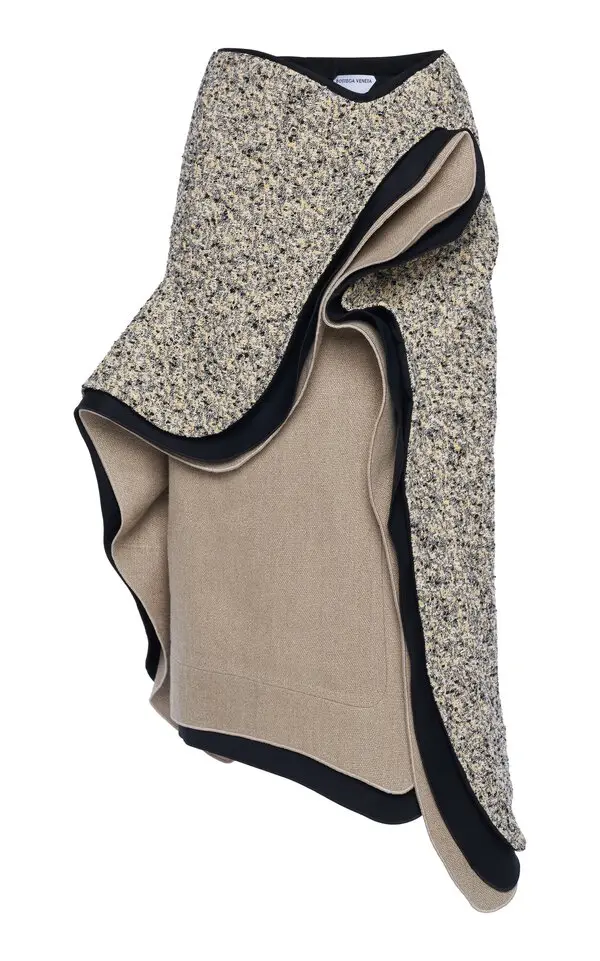 Bottega Veneta Layered Cotton-blend Midi Skirt