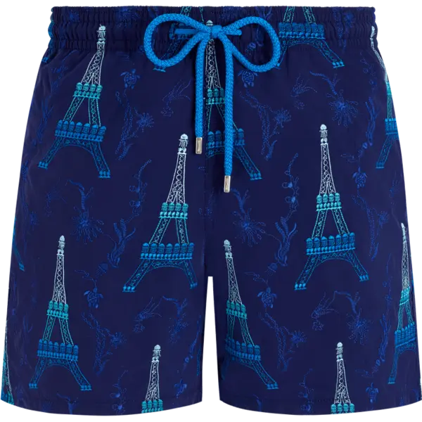 Vilebrequin Embroidered Limited Edition Swim Trunks - Blue