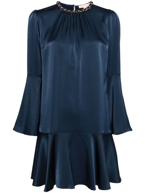 Michael Kors Chain-trim Satin Minidress