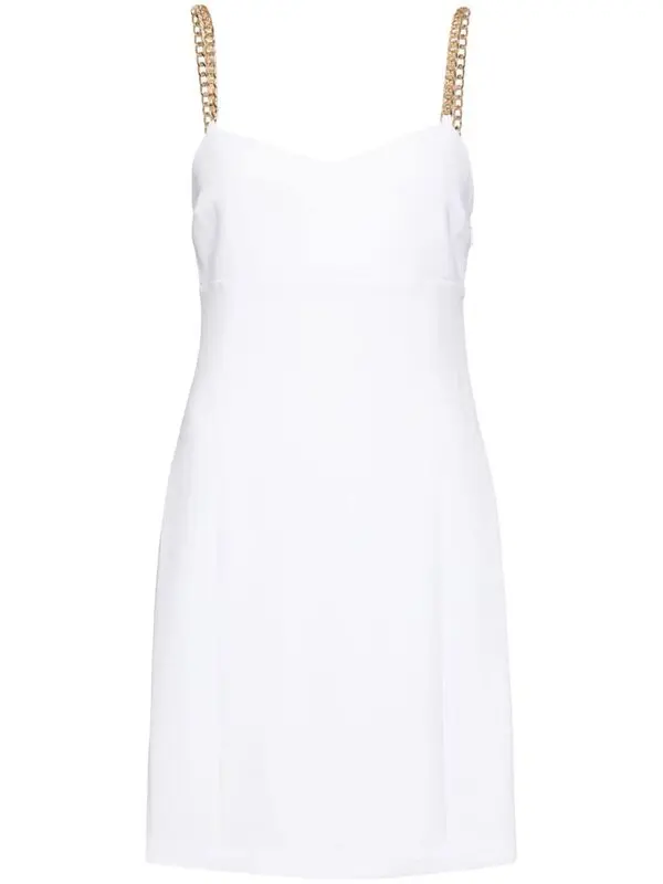 Michael Kors Embellished Crepe Slip Dress - White