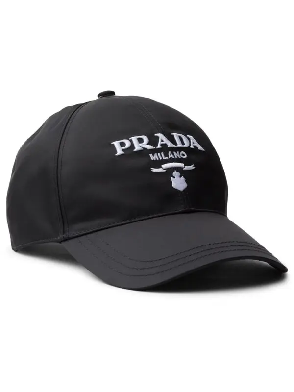 Prada Logo-Embroidered Baseball Cap Black Editorialist
