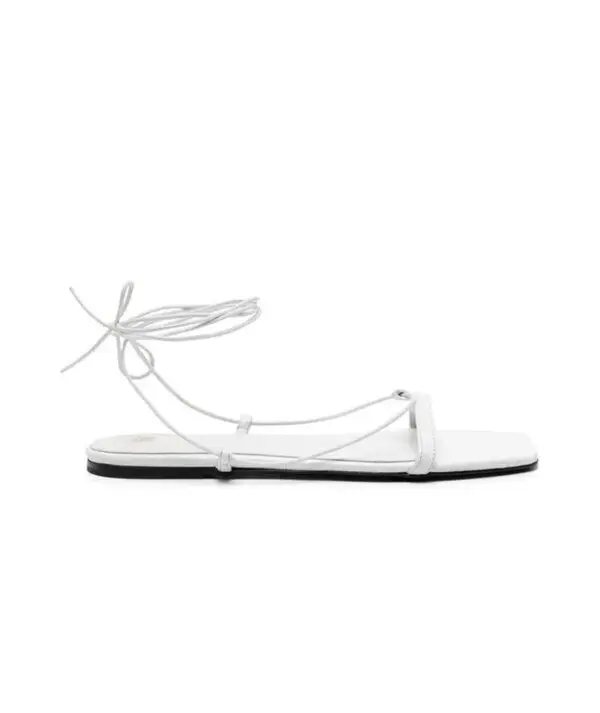 TOTÊME Croco Tie Sandals - White