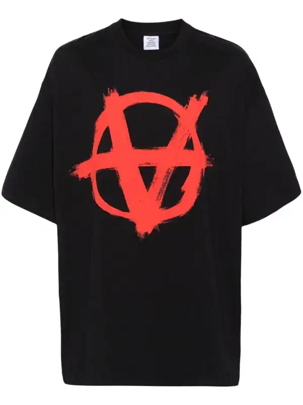 Vetements Reverse Anarchy Cotton T-Shirt - Black | Editorialist