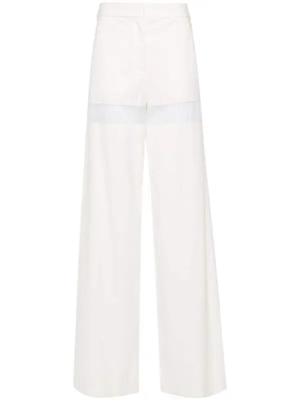 GENNY Sheer-stripe Wide-leg Trousers