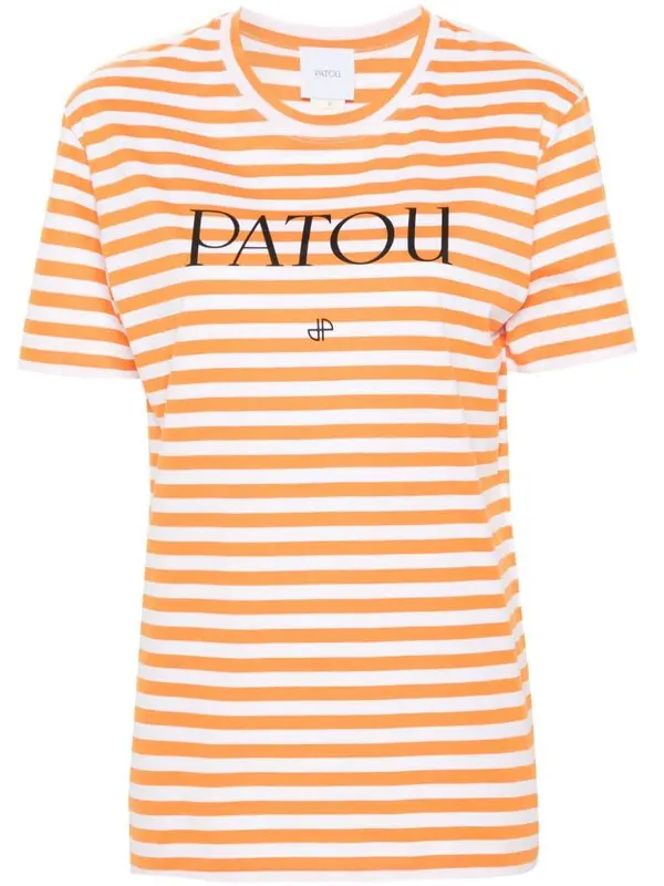 Patou Logo-print Striped T-shirt - Orange