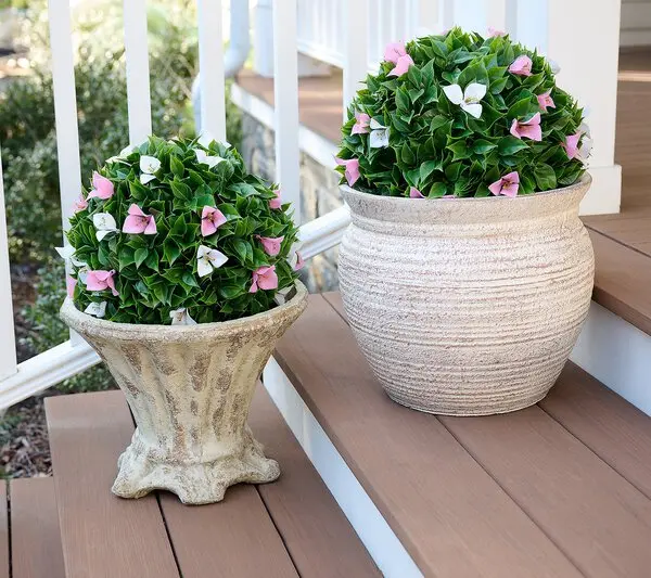 WICKER PARK Set Of 2 Faux Bougainvillea 13' Spheres