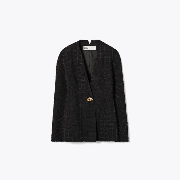 Tory Burch Slim Tweed Jacket - Black/black