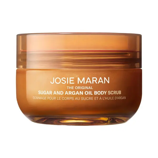 JOSIE MARAN Topless Tangerine Argan Oil + Sugar Balm Refillable Exfoliating Body Scrub Jar