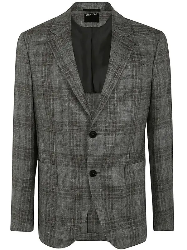 Zegna Wool And Silk Blend Jacket - Grey