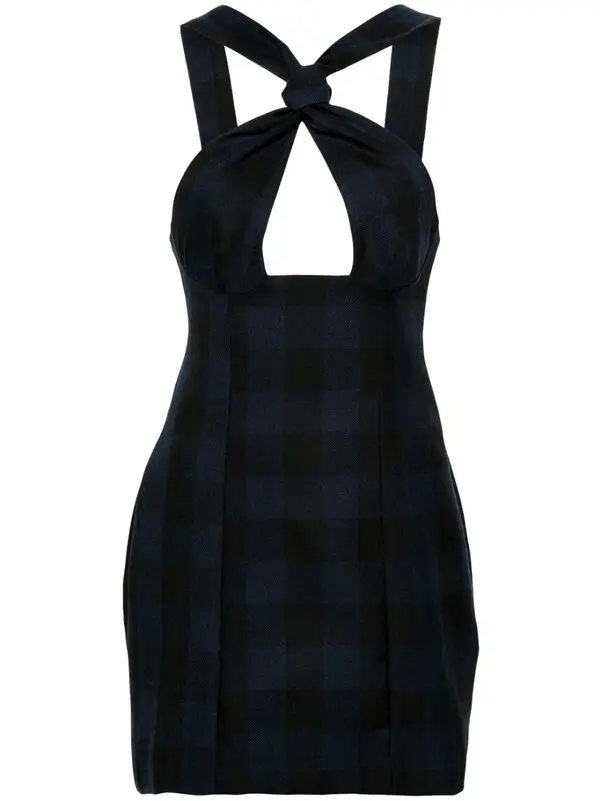 SINEAD O'DWYER Tie Halterneck Wool Minidress