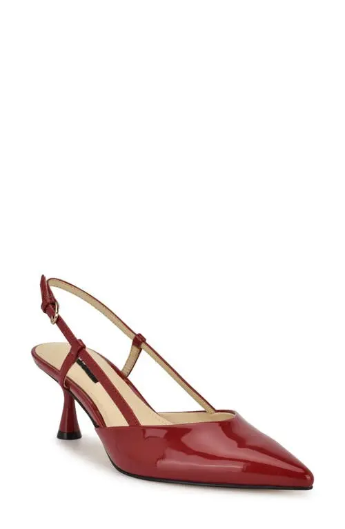Nine West Rhonda Slingback Pumps - Medium Red Patent