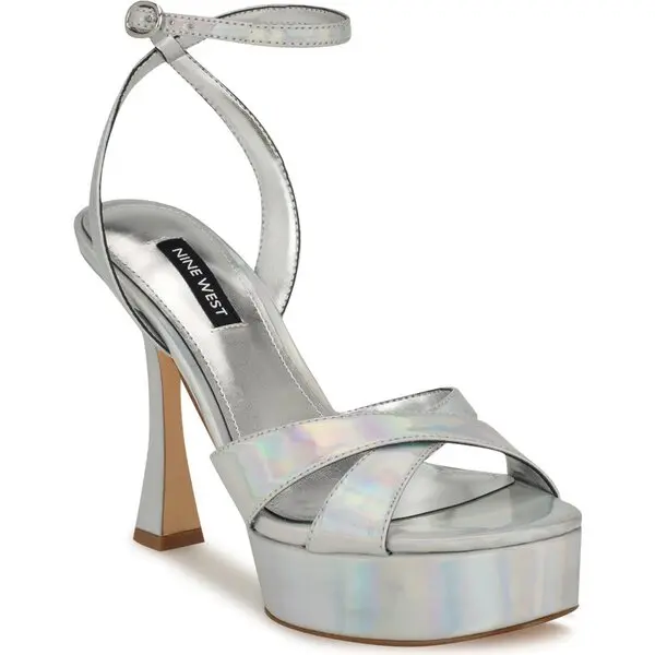Nine West Jessie Platform Sandals - Silver