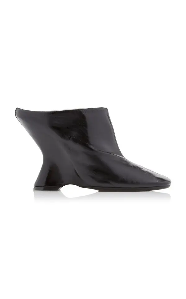 Dries Van Noten Glove Wedge Mules - Black