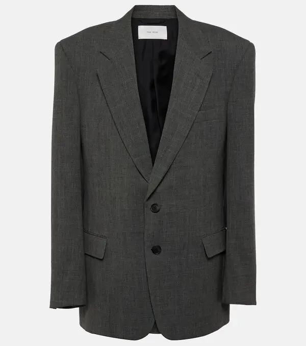 THE ROW Phil Oversized Virgin Wool Blazer - Grey