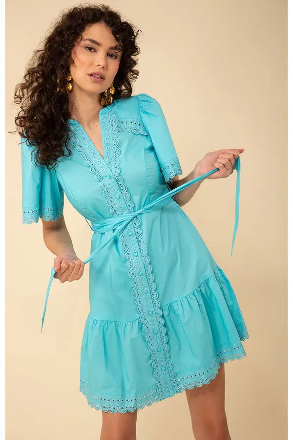 Hale Bob Mariana Poplin Dress - Blue