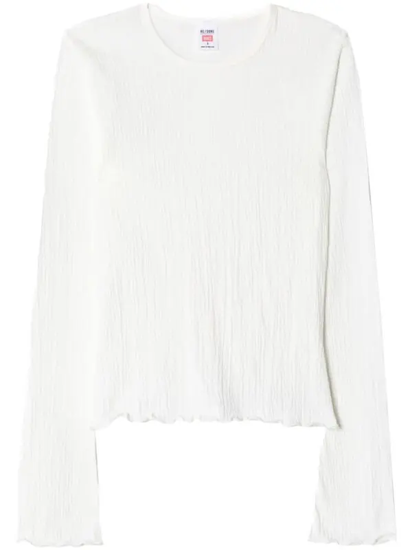 RE/DONE Bell-sleeved Crinkled Top