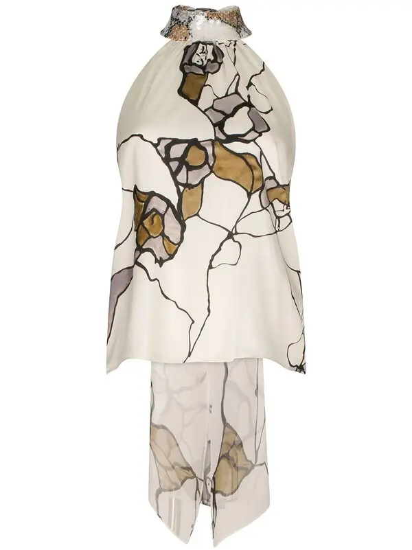 Silvia Tcherassi Geovanna Graphic-print Silk Blouse
