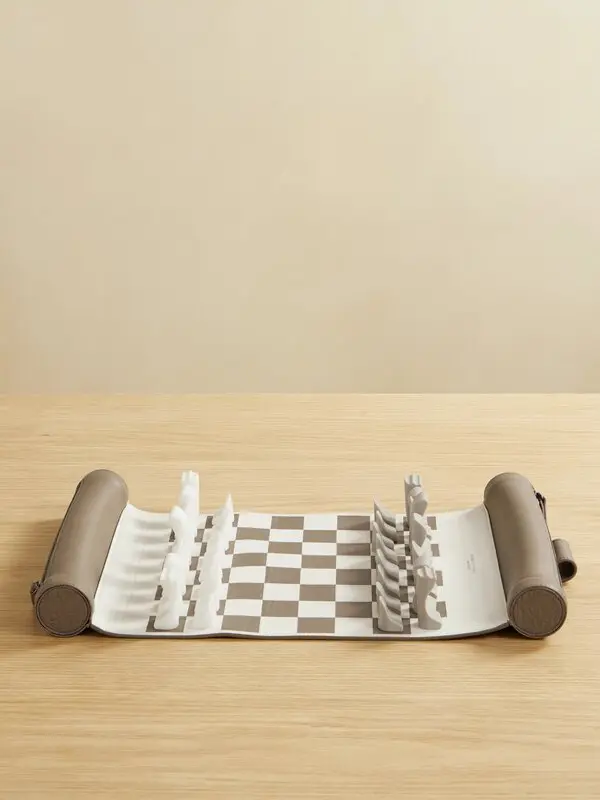 Brunello Cucinelli Leather And Krion Portable Chess Set - Multi