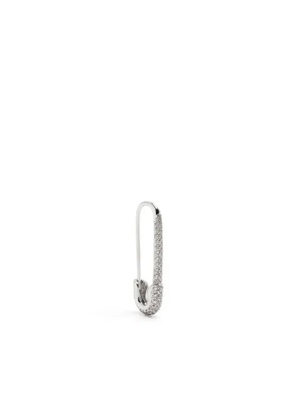 ANITA KO 18k White Gold Diamond Safety Pin Earring - Silver