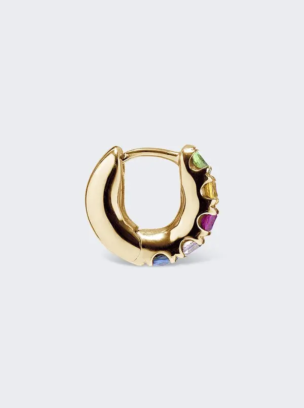 ROXANNE FIRST Super Duper Rainbow Sapphire Hoop Earring - Yellow Gold
