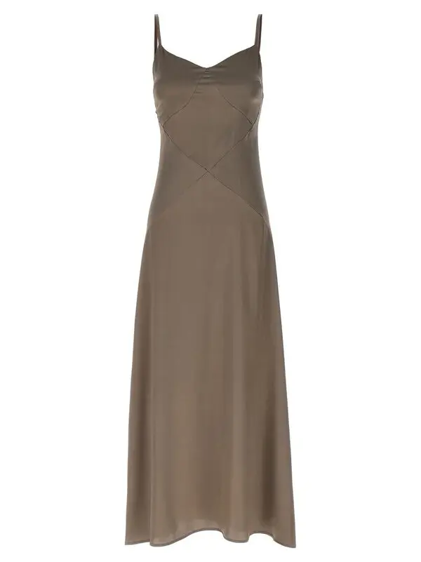 LE TWINS Flora Maxi Slip Dress - Brown