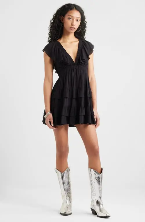 Bp. Ruffle Trim Minidress - Black