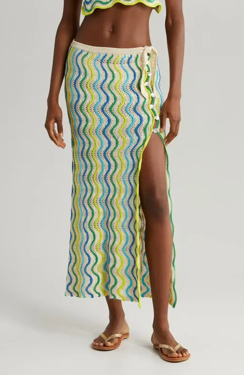 CAPITTANA Jade Stripe Cover-up Sweater Skirt