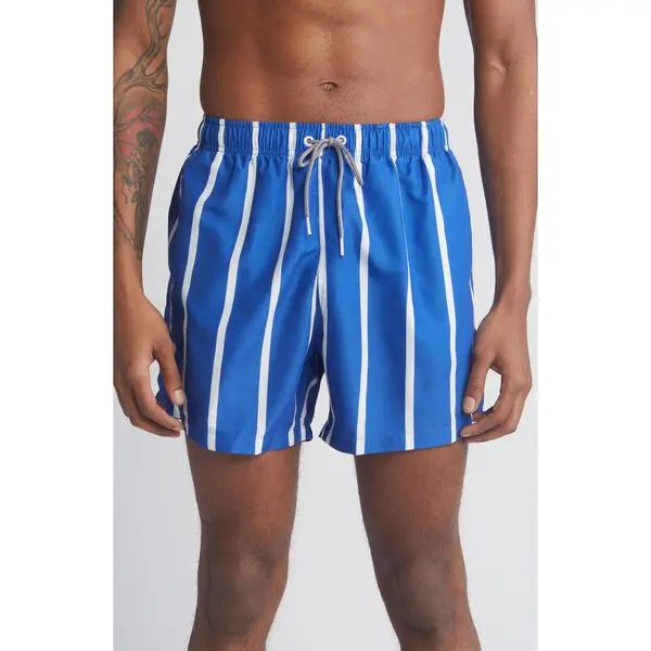 BOARDIES Watson Stripe Mid Length Swim Trunks